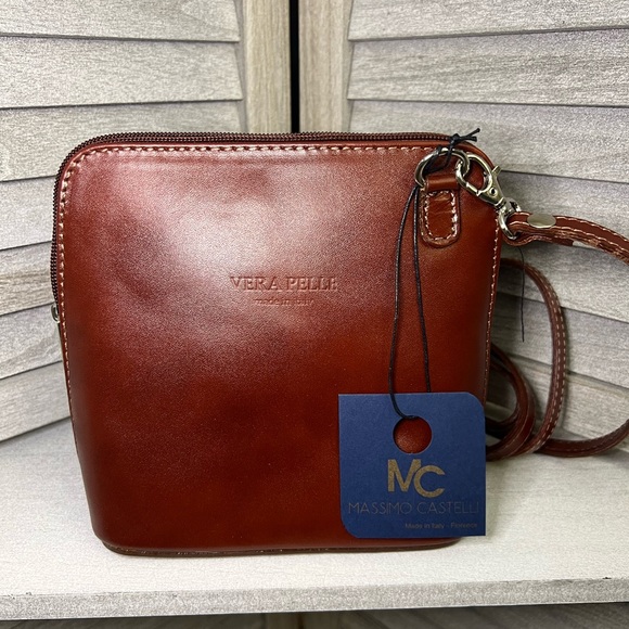 massimo castelli | Bags | Brand New Italian Leather Crossbody Black Or ...